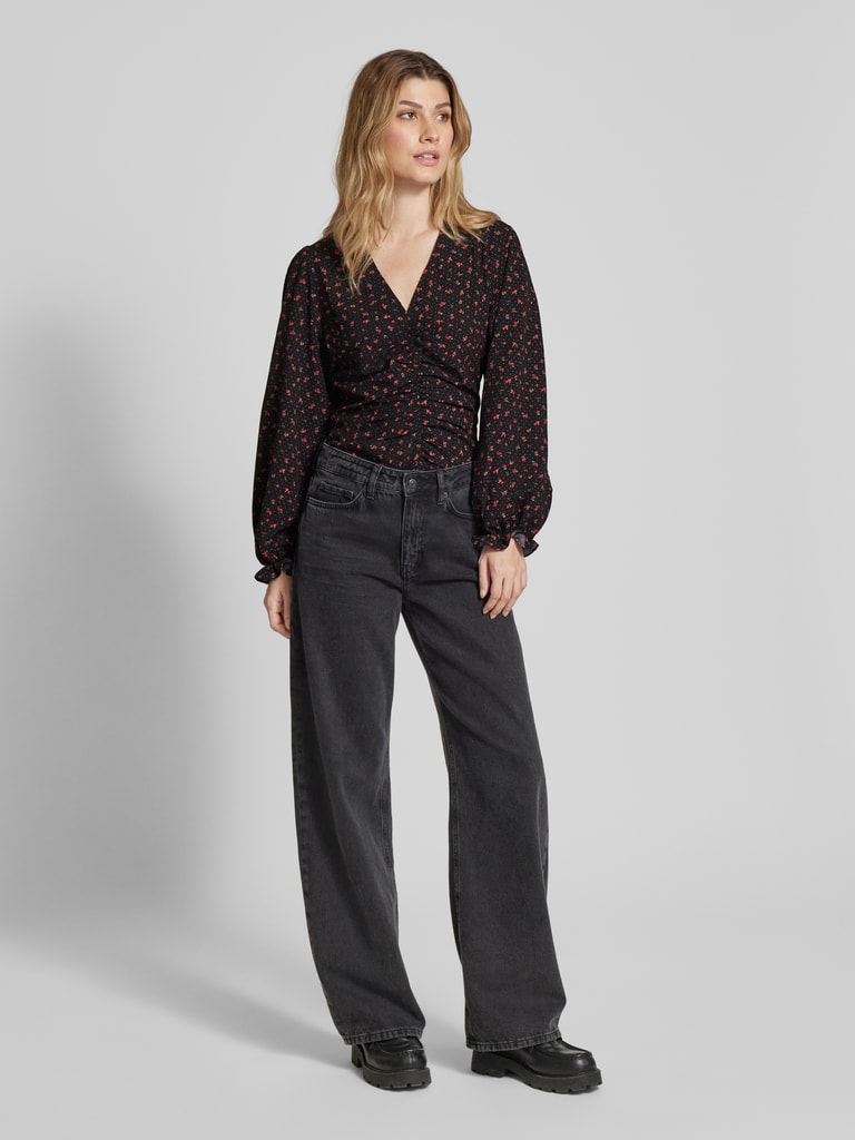 Neo Noir Regular fit blouse met V-hals, model 'Katinka' in zwart online ...