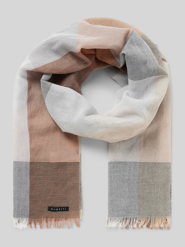 bugatti Schal mit Label-Detail (hellgrau) online kaufen