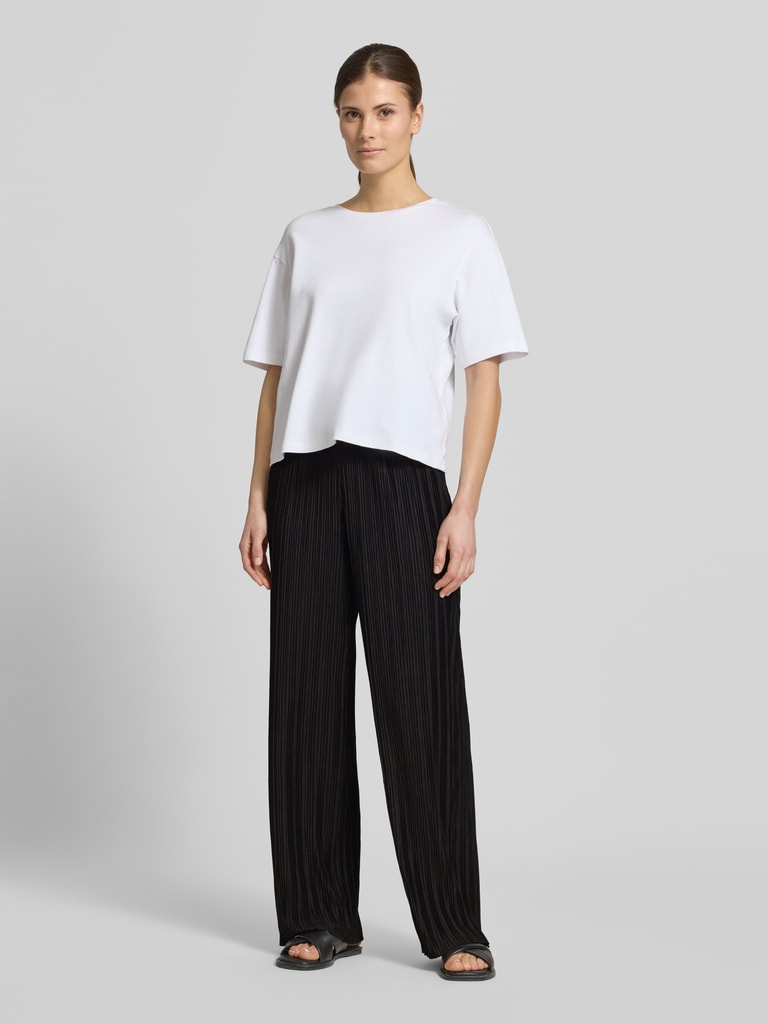 Kup online ICHI Spodnie materiałowe z plisami model 'MIKALA' (czarny)
