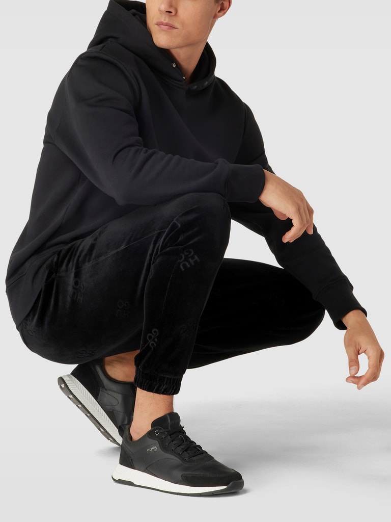 HUGO Sweatpants mit Allover-Logo Modell 'Daboon' (black) online kaufen