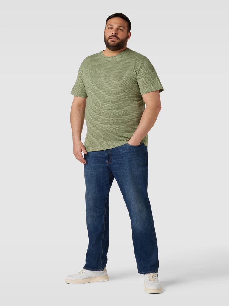 S.Oliver Plus PLUS SIZE T-shirt met all-over motief in olijfgroen ...