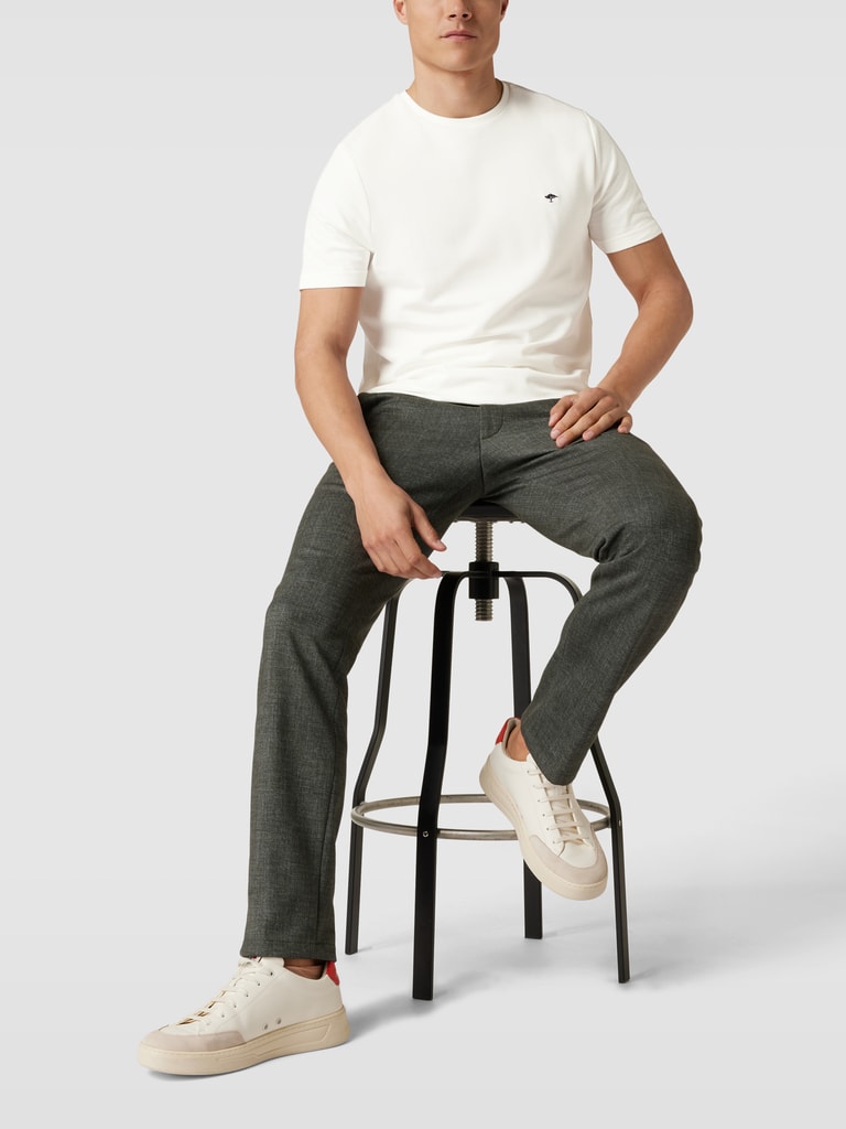 Fynch-Hatton T-Shirt mit Logo-Stitching (offwhite) online kaufen