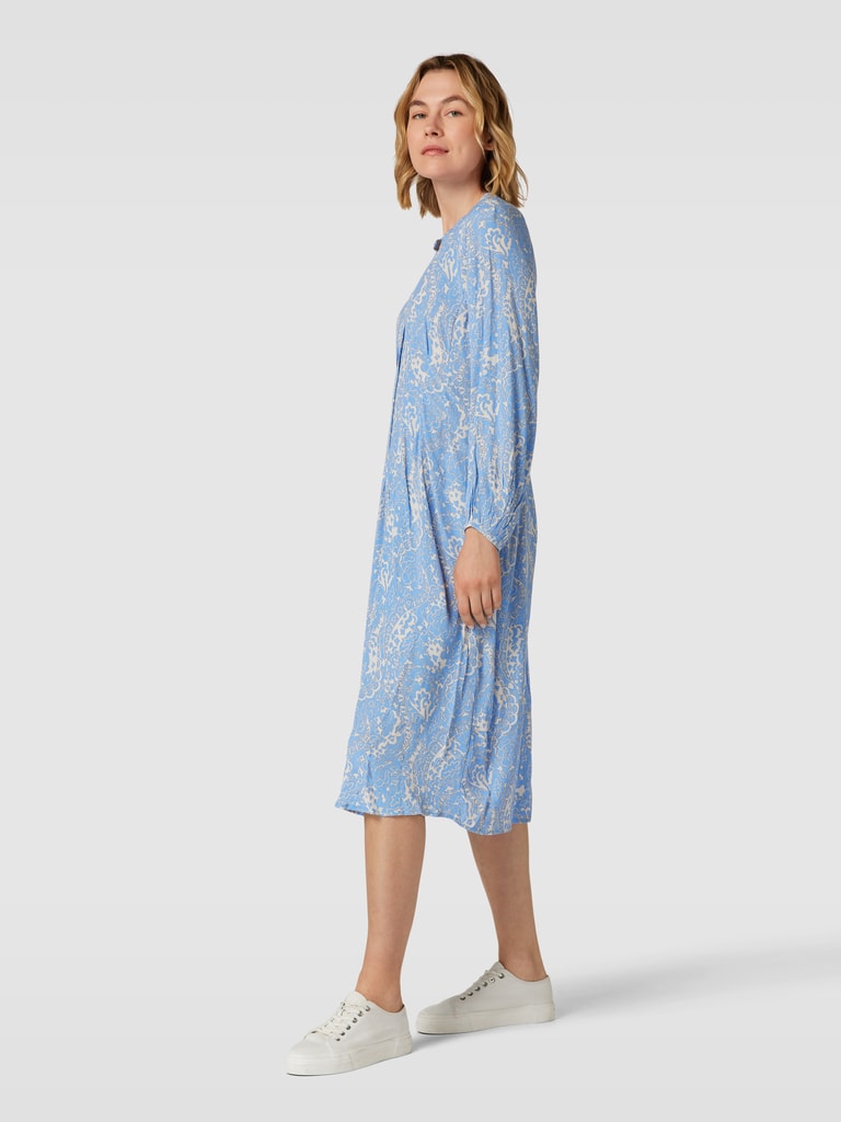 Jake*s Collection Midi-jurk van viscose met all-over motief in bleu online kopen | P&C