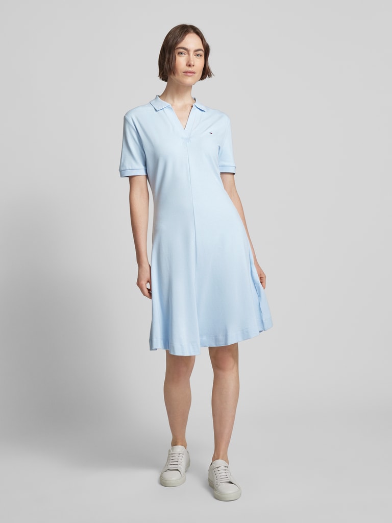 Tommy Hilfiger Knielanges Polokleid mit Streifenmuster (hellblau ...