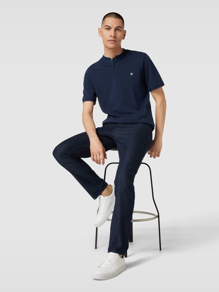 Jack And Jones Premium Poloshirt Mit Stehkragen Modell Blasainz Marine