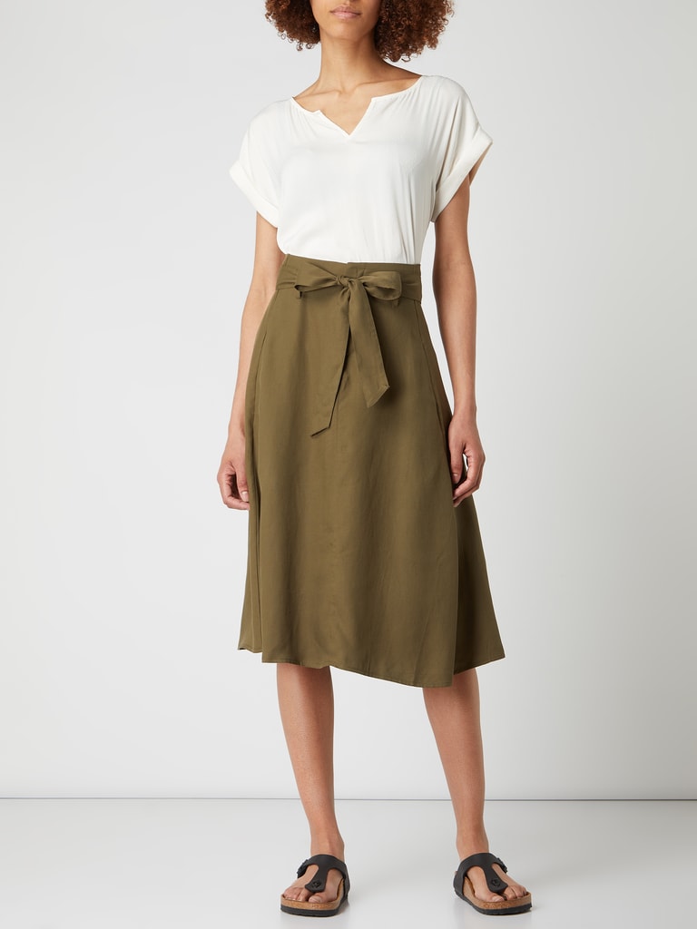 Saint Tropez Rok met riem, model 'Elly' in kaki online kopen | P&C