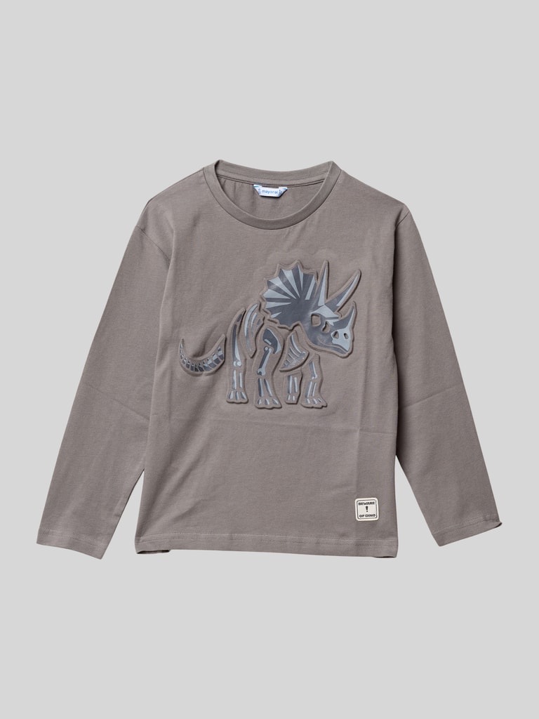 Kup online Mayoral Bluzka z długim rękawem i detalem z logo (grafitowy)