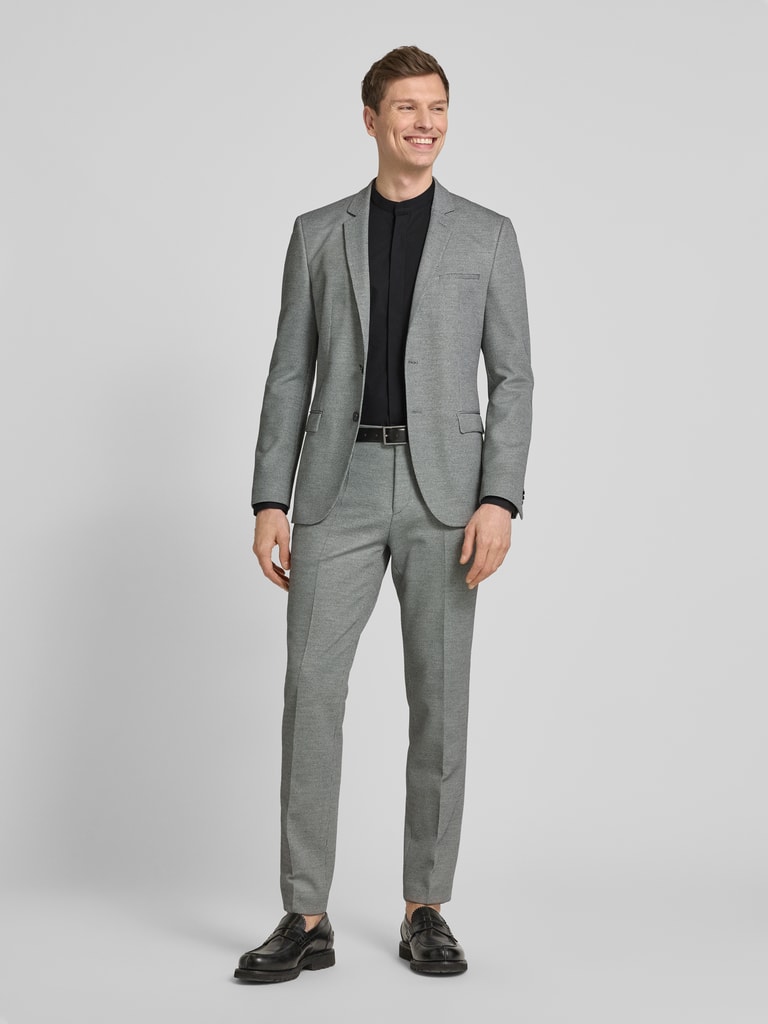 HUGO Slim fit zakelijk overhemd met maokraag, model 'KALEB' in zwart ...