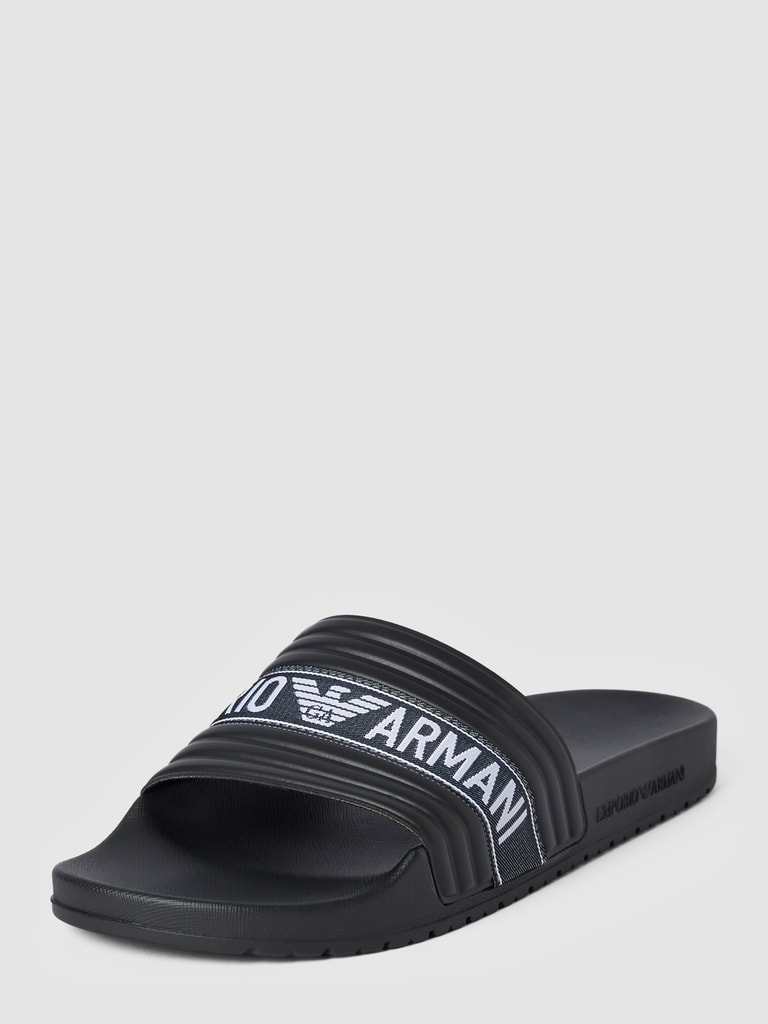 Emporio Armani Slides mit Label-Detail (black) online kaufen