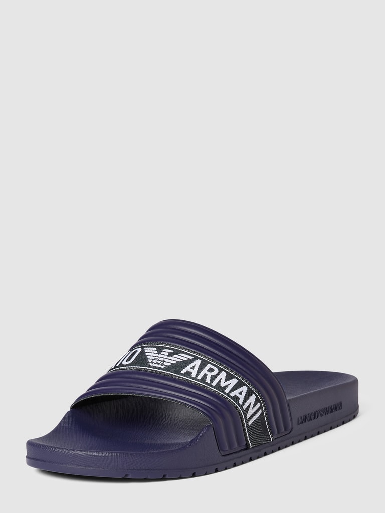 Emporio Armani Slides mit Label-Detail (dunkelblau) online kaufen
