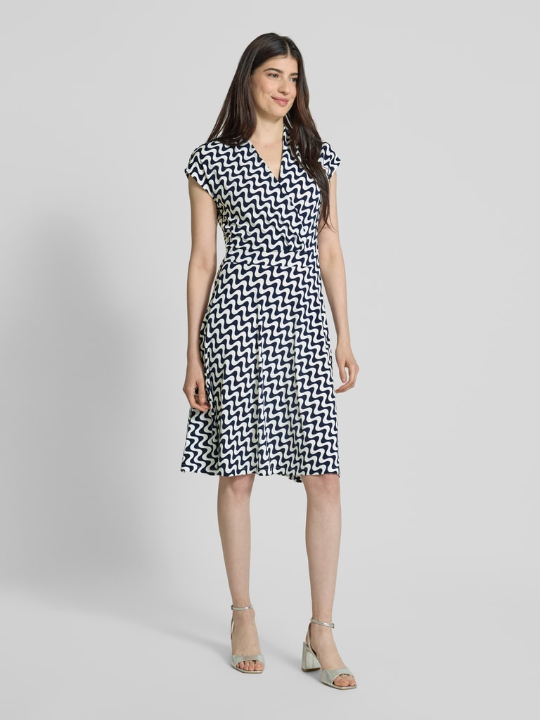 FREE/QUENT Knielanges Kleid mit V-Ausschnitt Modell 'Yrsa' (marine ...