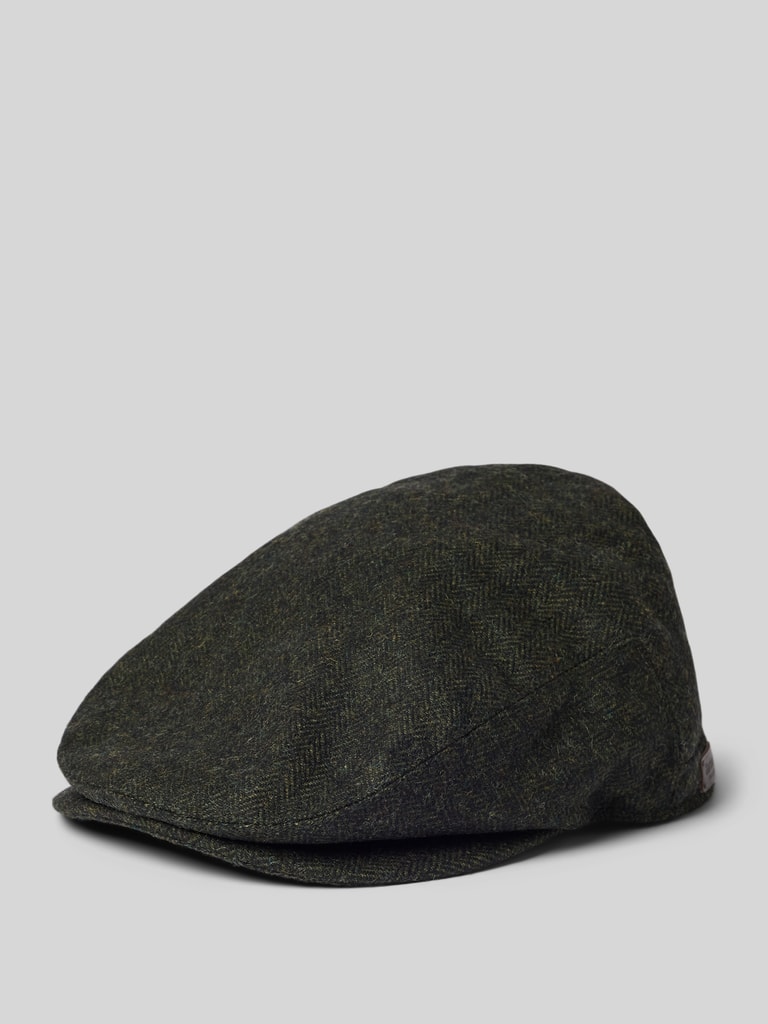 Barbour Platte pet met structuurmotief, model 'Barlow' in olijfgroen ...