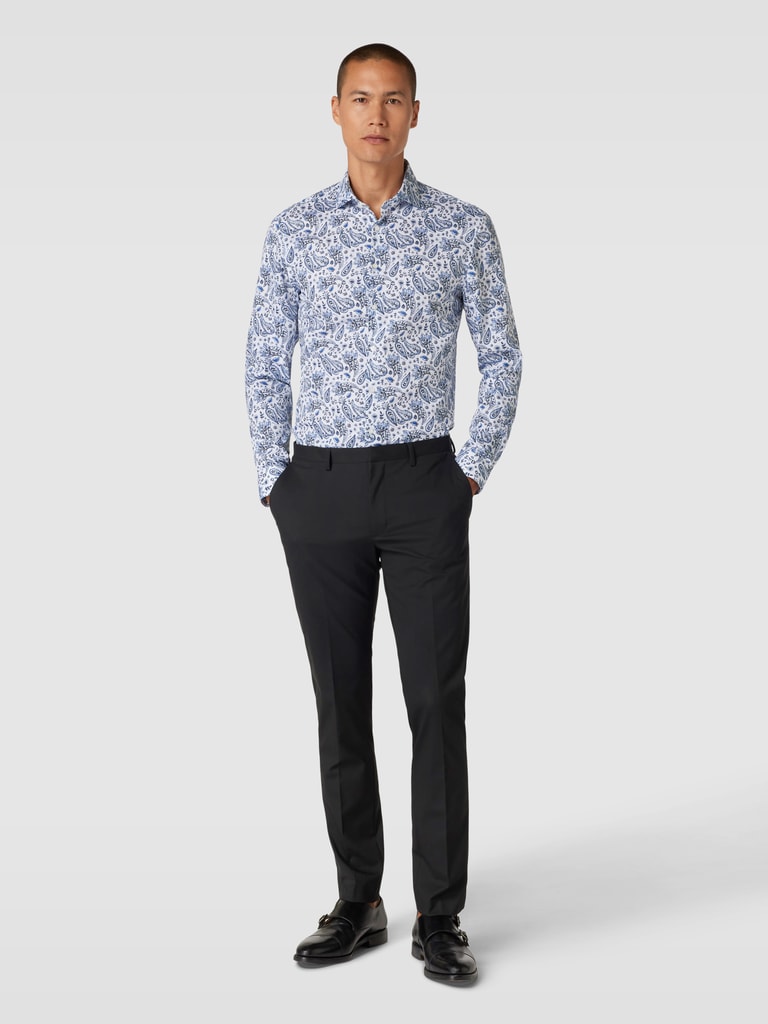 Jake*s Slim Fit Business-Hemd mit Allover-Muster (weiss) online kaufen