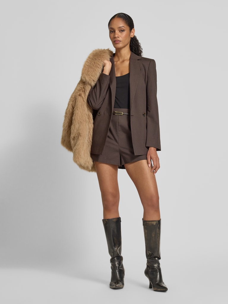 Jake*s Collection Bermuda met riem in donkerbruin online kopen | P&C