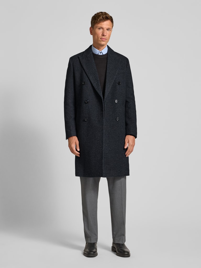 Christian Berg Men Regular Fit Mantel mit Reverskragen und Woll-Anteil ...