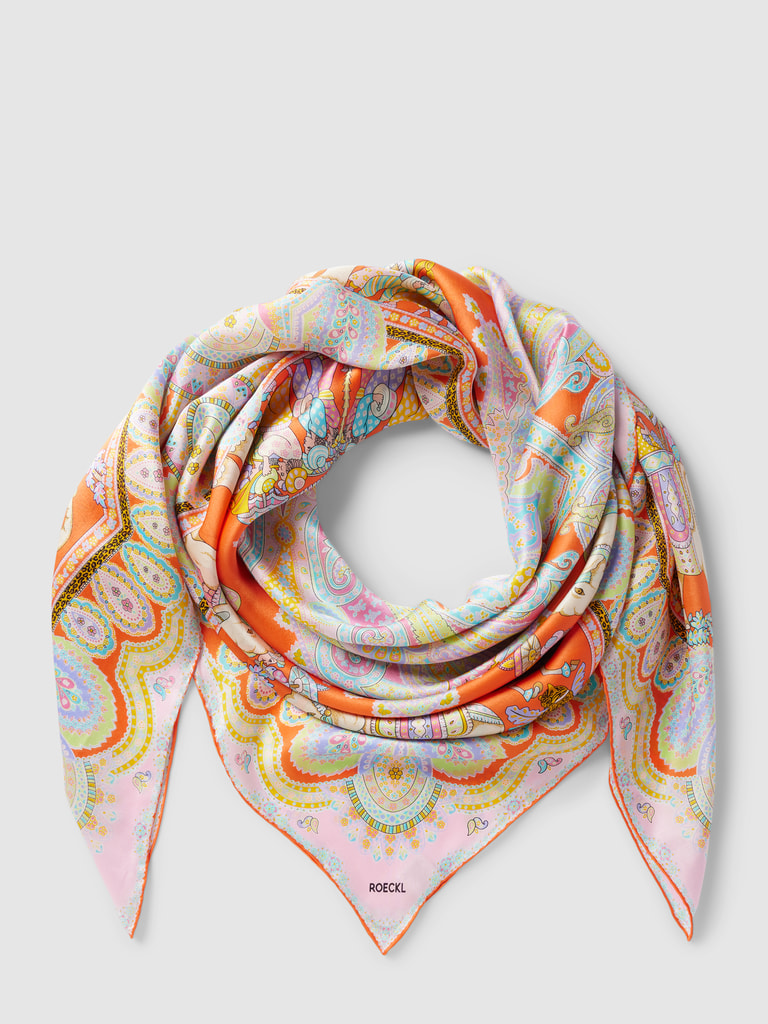 Roeckl Seidentuch mit Allover-Muster Modell 'Elephant Parade' (orange) online kaufen
