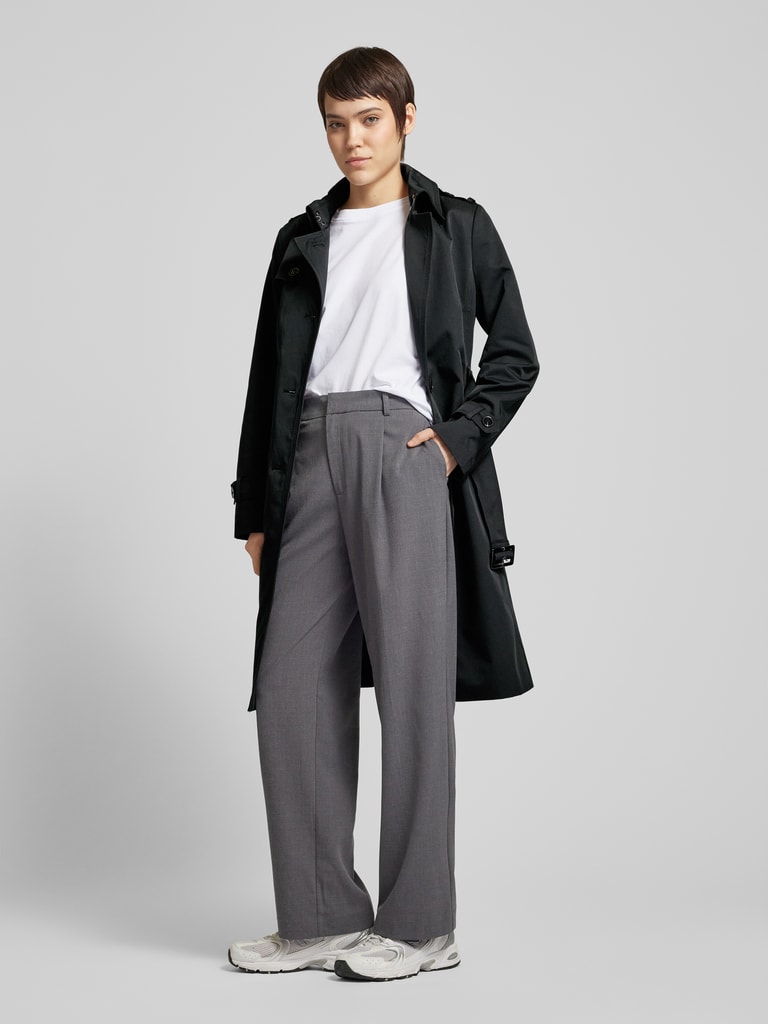 Jake*s Casual Trenchcoat mit Gürtel und Ärmelriegeln (black) online kaufen