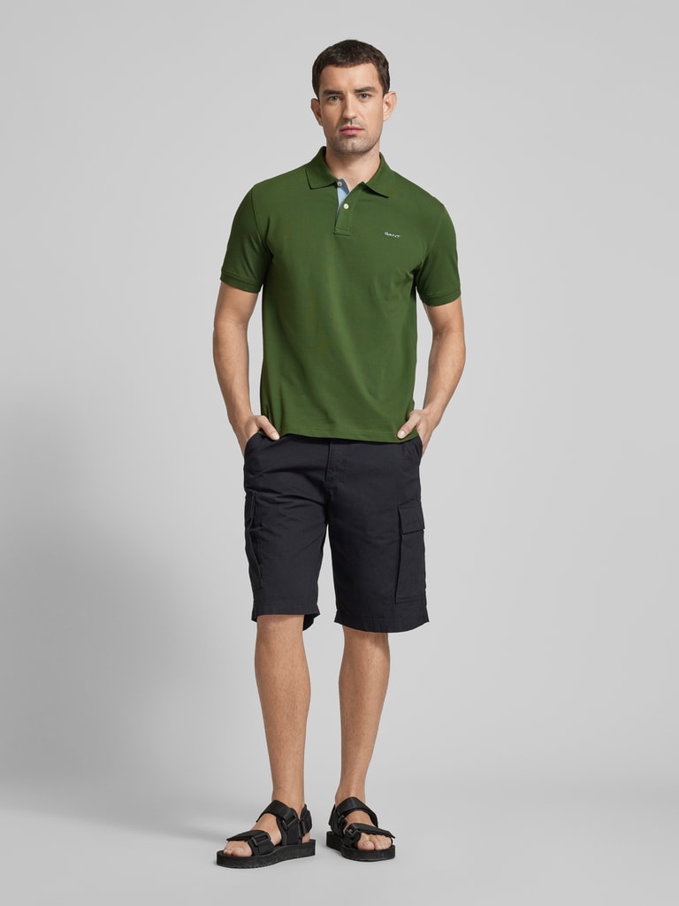 Gant Regular Fit Poloshirt mit Label-Stitching (oliv) online kaufen