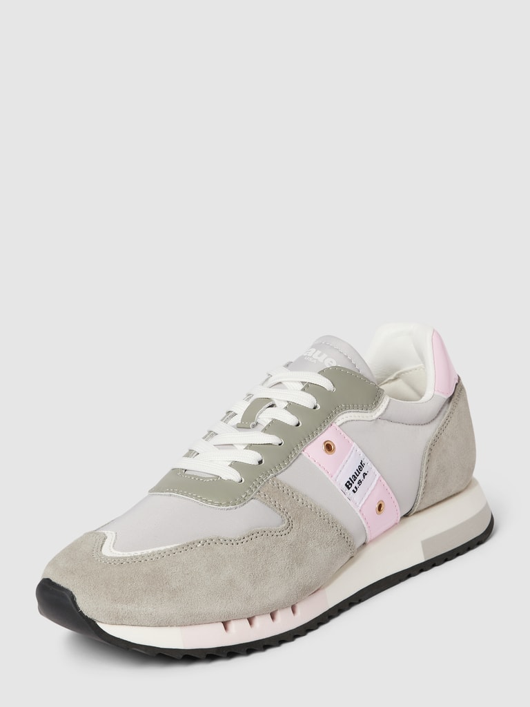Blauer USA Sneaker mit Label-Details (hellgrau) online kaufen