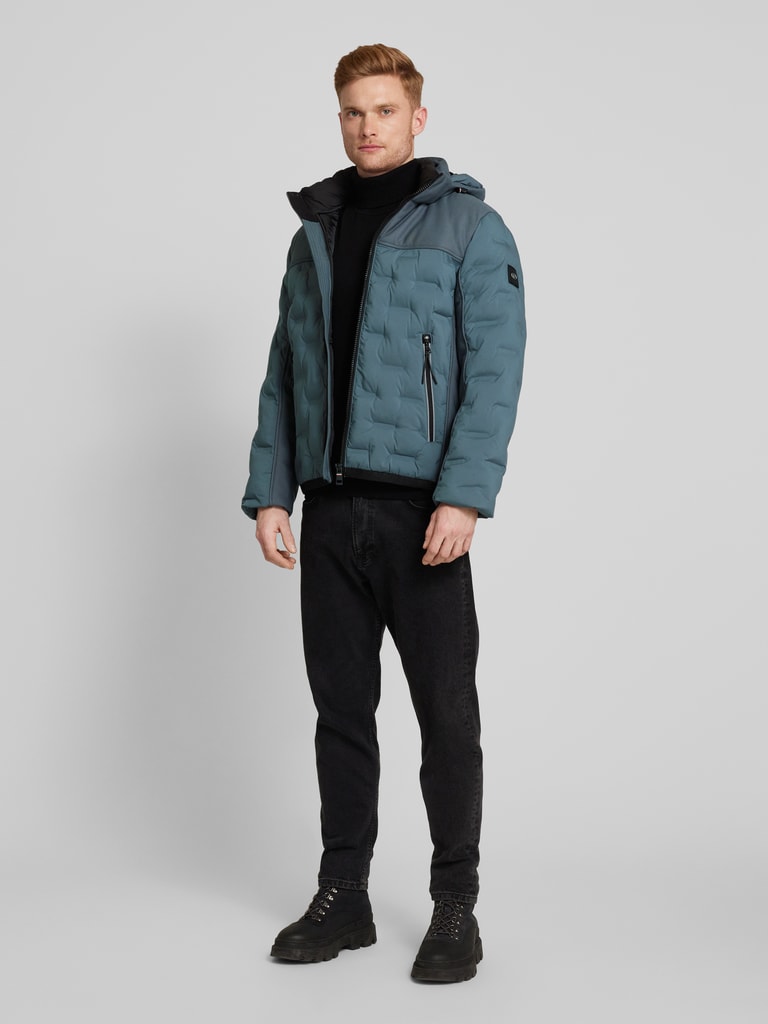 Tom Tailor Hybride jack met afneembare capuchon in rookblauw online ...