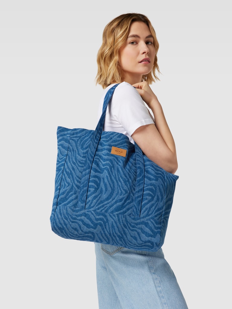 WOUF Tote Bag mit Allover-Muster Modell 'Sierra' (jeansblau) online kaufen