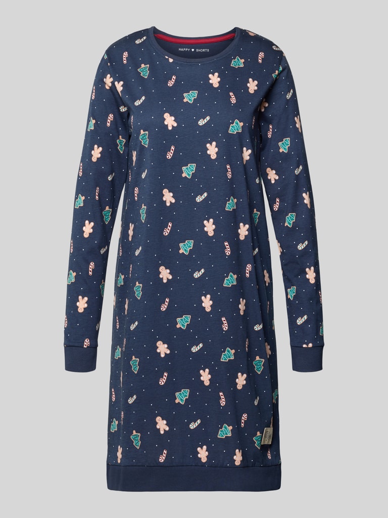 Happy Shorts Relaxed Fit Nachthemd mit Allover-Motiv-Print Modell 'XMAS' (marine) online kaufen