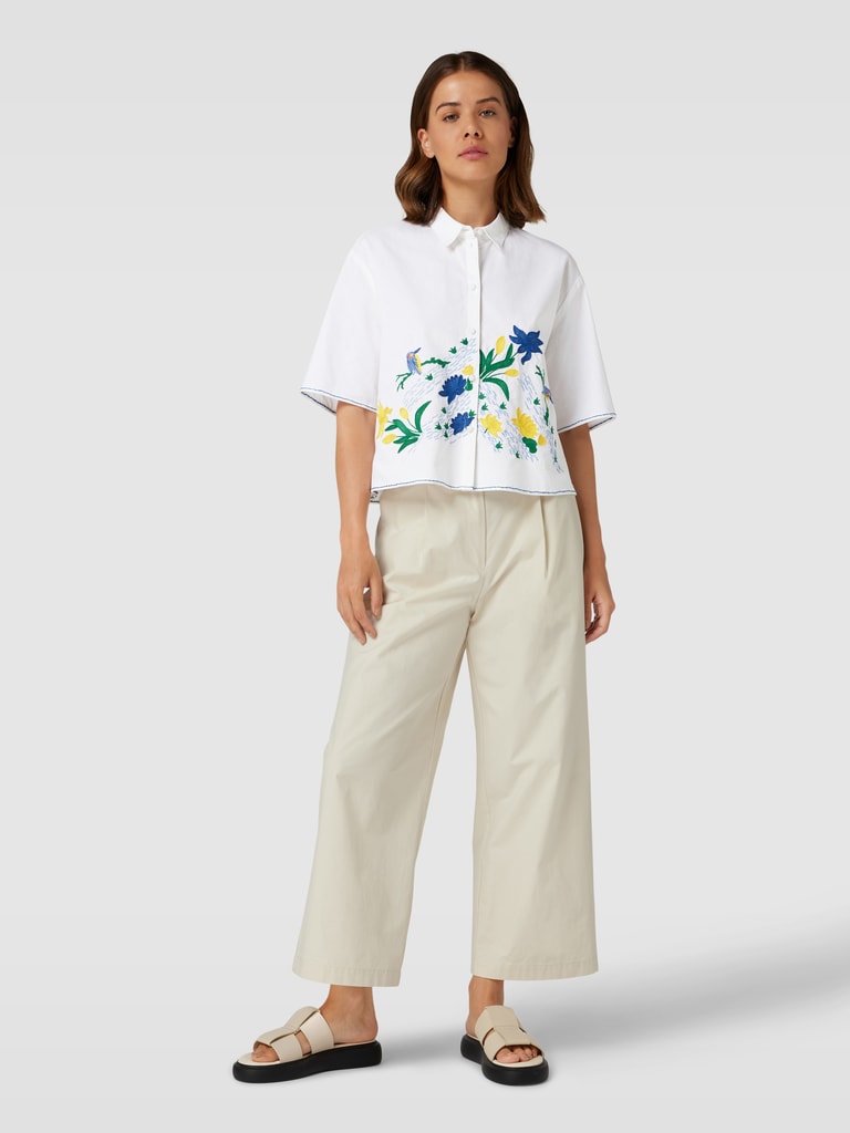 Jake*s Casual Bluse mit Motiv-Stitching (weiss) online kaufen