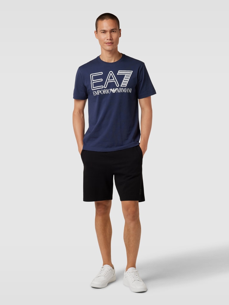 Kup online EA7 Emporio Armani T-shirt z nadrukiem z logo (granatowy)