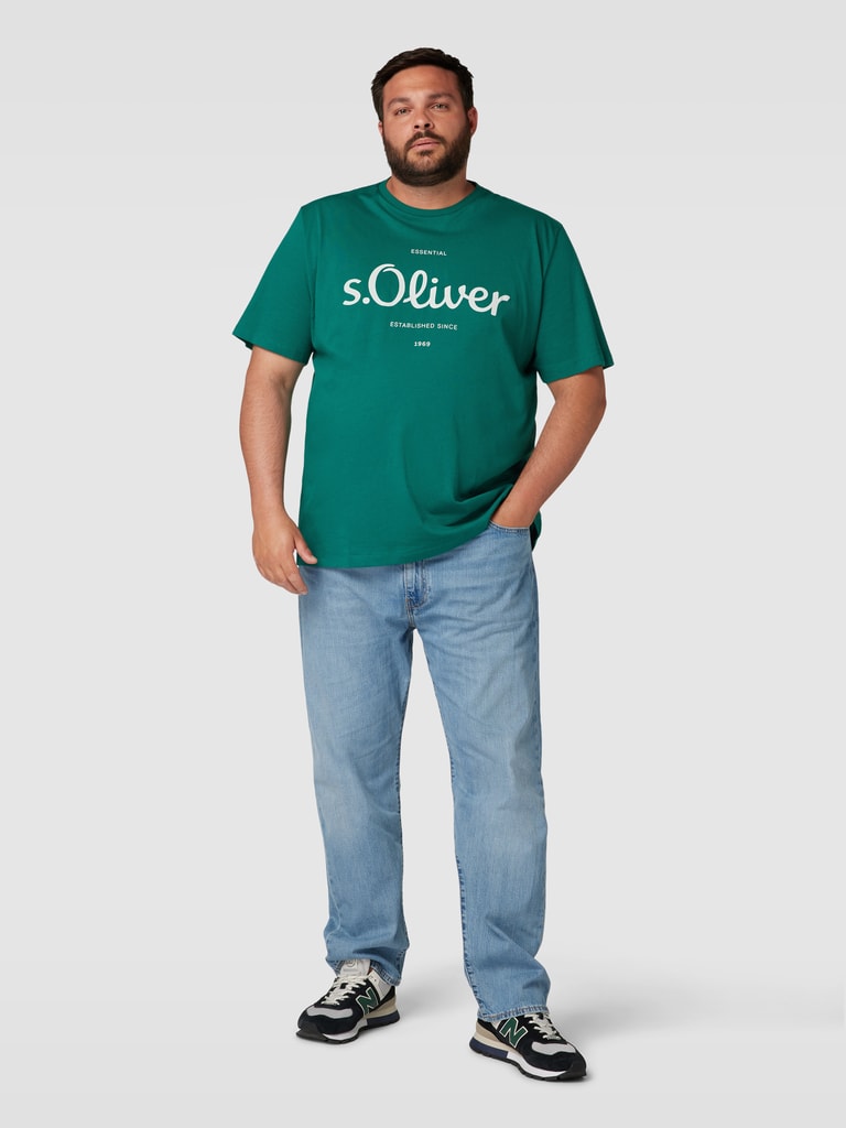 S.Oliver Plus PLUS SIZE T-Shirt mit Label-Print (dunkelgruen) online kaufen