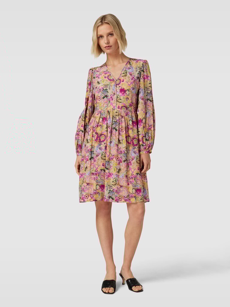 JOOP! Mini-jurk met all-over motief in felroze online kopen | P&C