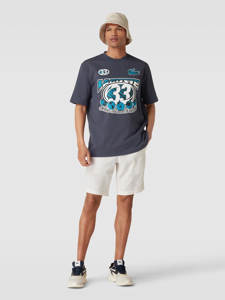 Lacoste T-Shirt mit Label-Print (dunkelgrau) online kaufen