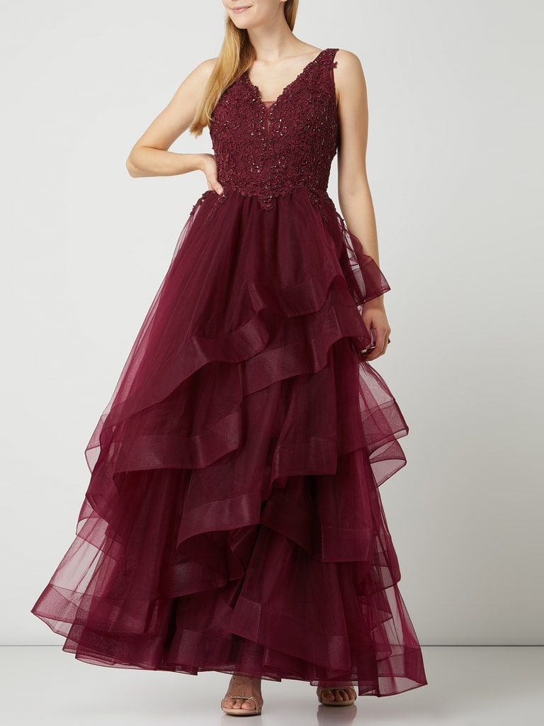 Abendkleid Bordeaux Lang