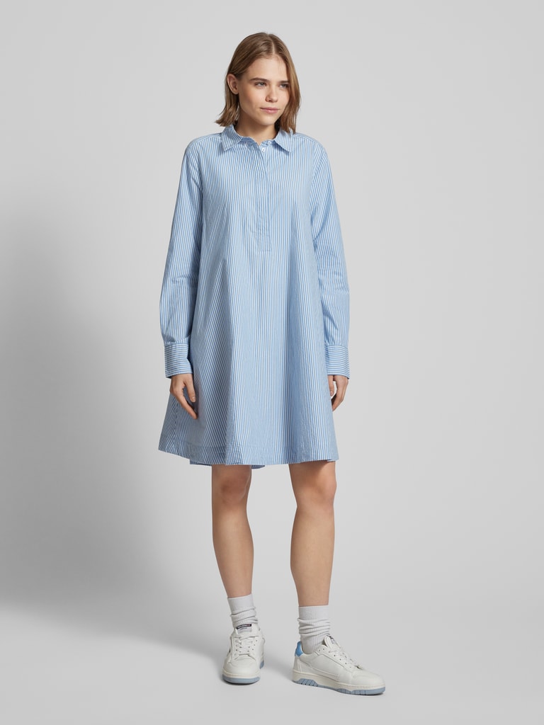 Marc O'Polo Denim Knielanges Kleid mit Streifenmuster (hellblau) online ...