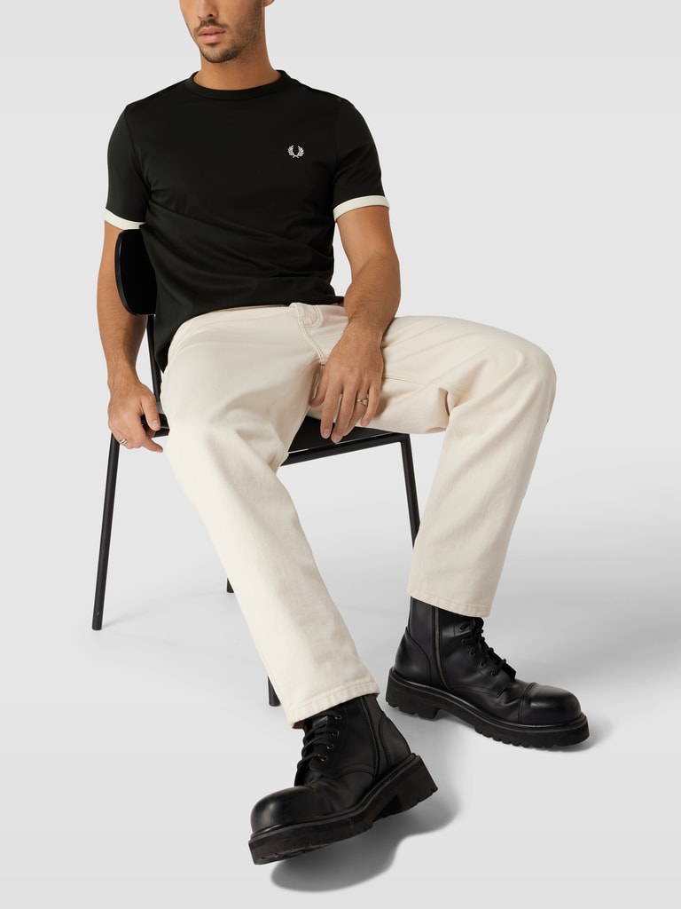 Fred Perry T-Shirt mit Logo-Stitching Modell 'RINGER' (dunkelgruen ...