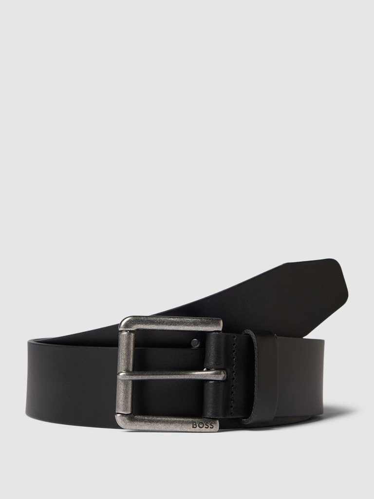 BOSS Riem van leer met labeldetail, model 'Joris' in zwart online kopen ...