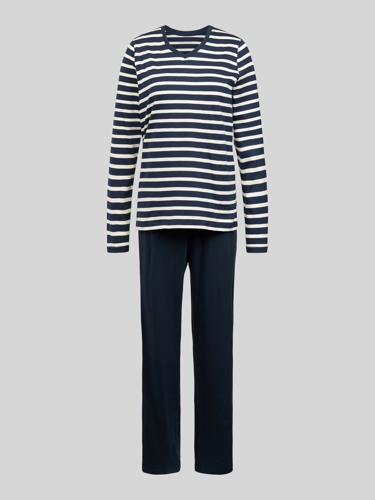 Schiesser Pyjama mit Streifenmuster (blau) online kaufen