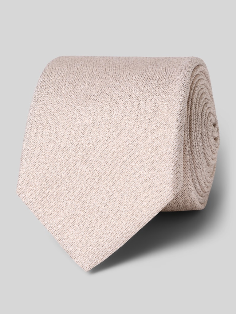 OLYMP Seidenkrawatte aus reiner Seide mit Logo-Patch (6,5 cm) (beige ...