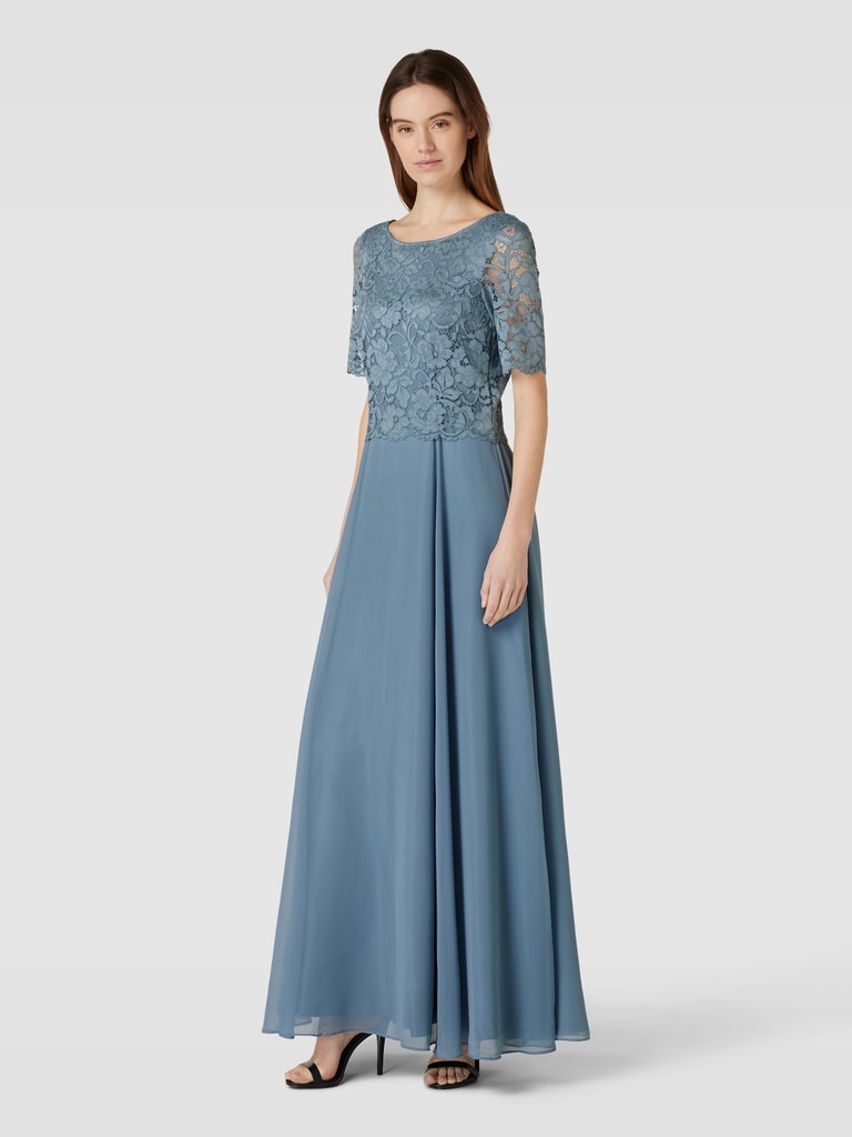 Vera Mont Abendkleid mit Spitzenbesatz (rauchblau) online kaufen