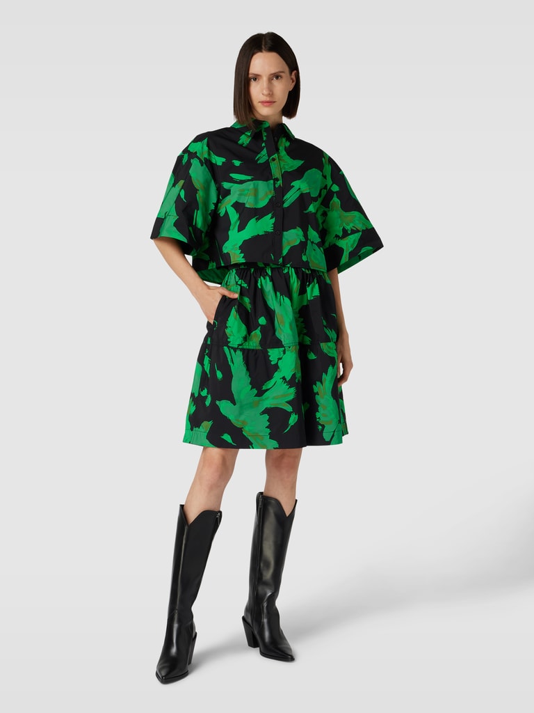 Essentiel Cropped Bluse mit floralem Muster (gruen) online kaufen