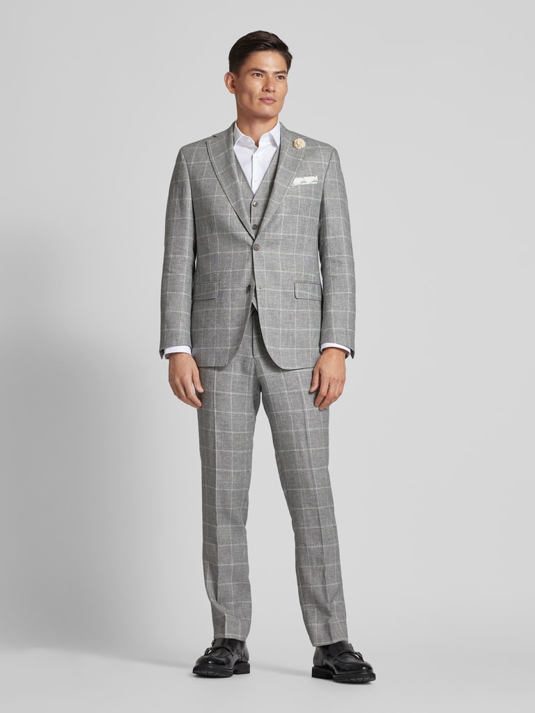 Carl Gross Linnen colbert met bloemenapplicatie, model 'Tannon' in ...