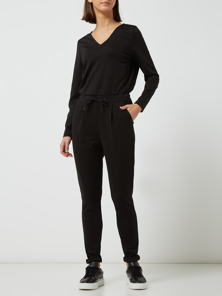 ICHI Jumpsuit met stretch, model 'Kate' in zwart online kopen | P&C