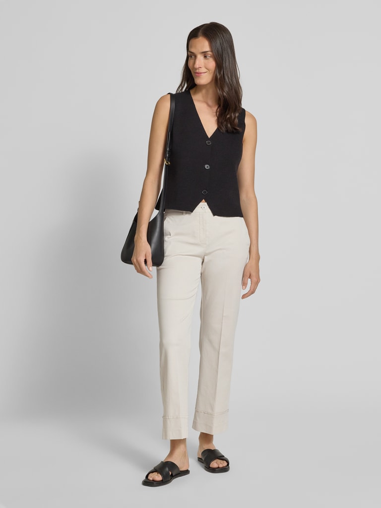 SEDUCTIVE Flared cut broek met persplooien, model 'MINESSE' in zand ...