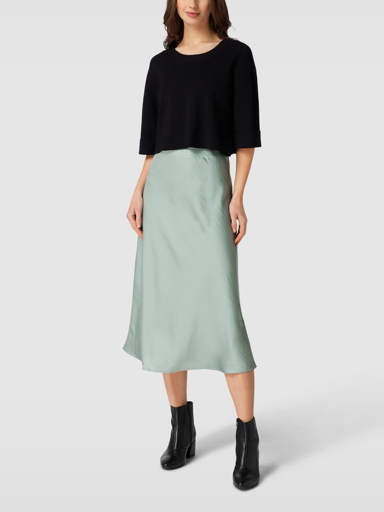 YAS Satijnen rok met elastische band, model 'PASTELLA' in rietgroen ...