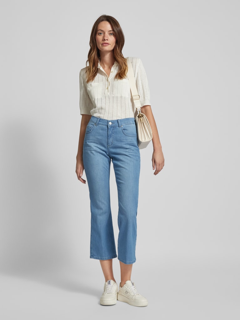 Angels Korte jeans in effen design, model 'Leni' in lichtblauw online ...