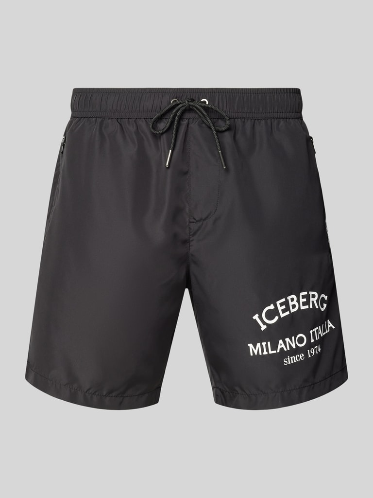 Iceberg Swim Badehose mit Label-Print (black) online kaufen