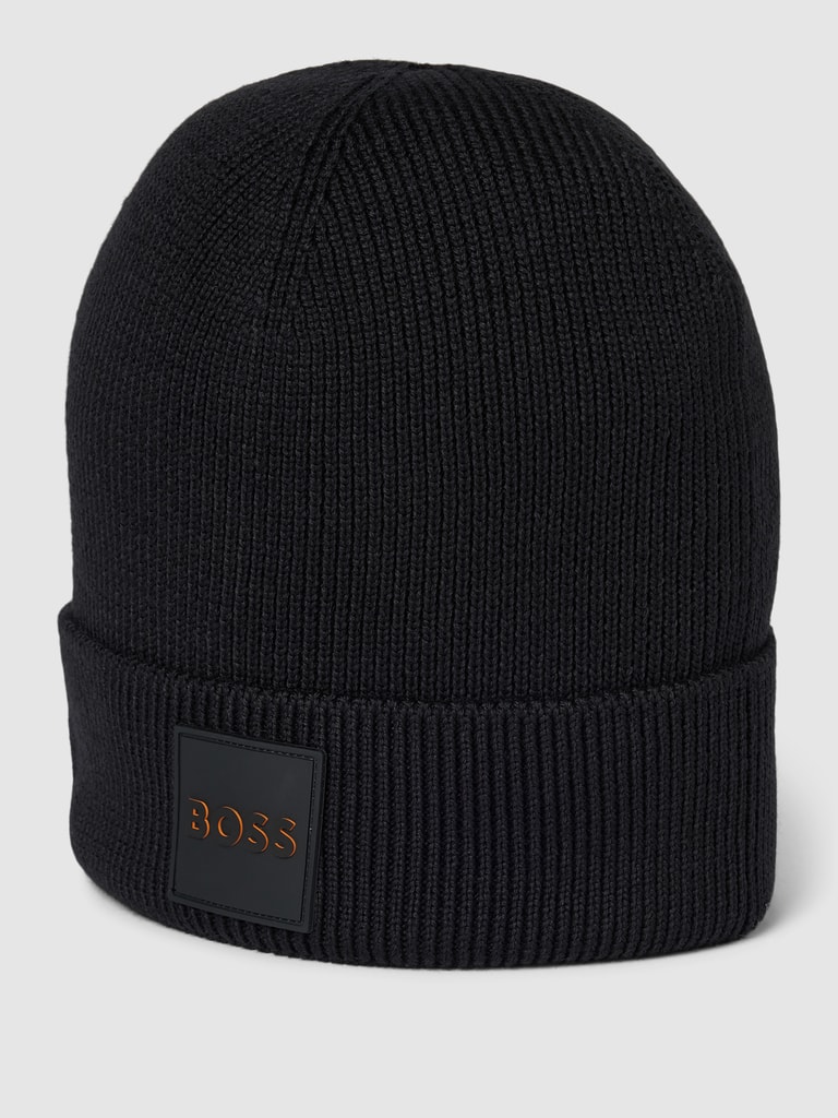 BOSS Beanie mit Label-Detail Modell 'Foxxy' (black) online kaufen