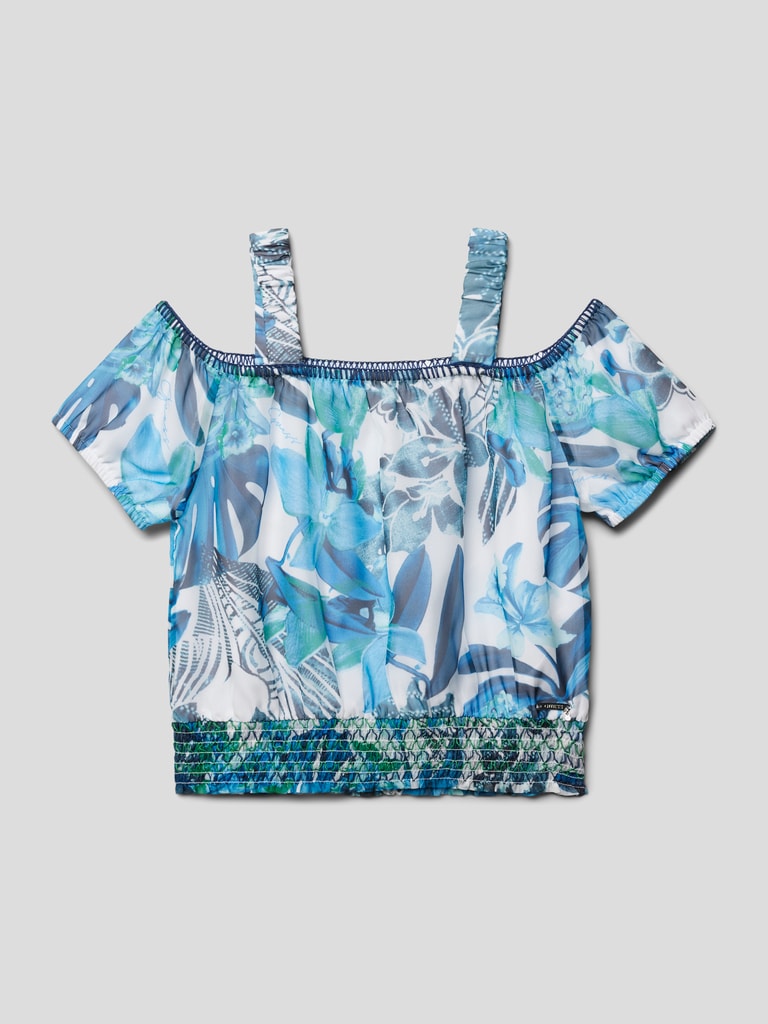 GUESS Cold-Shoulder-Bluse mit Allover-Muster (gruen) online kaufen