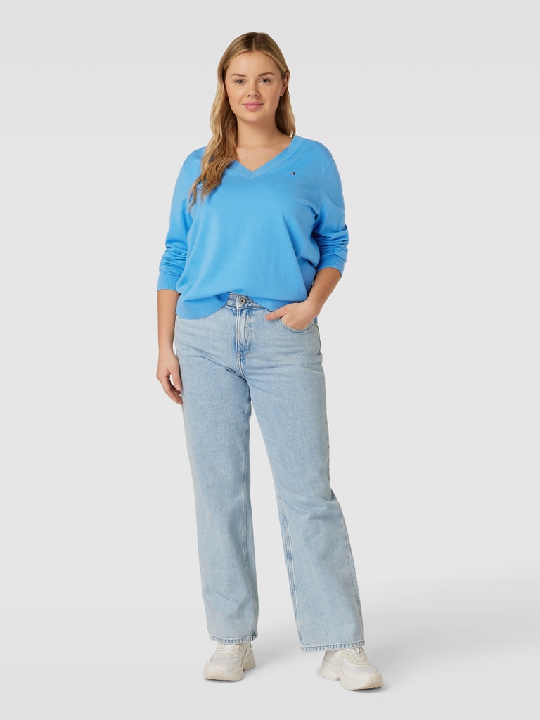 Tommy Hilfiger Curve PLUS SIZE gebreide pullover met labelstitching in ...