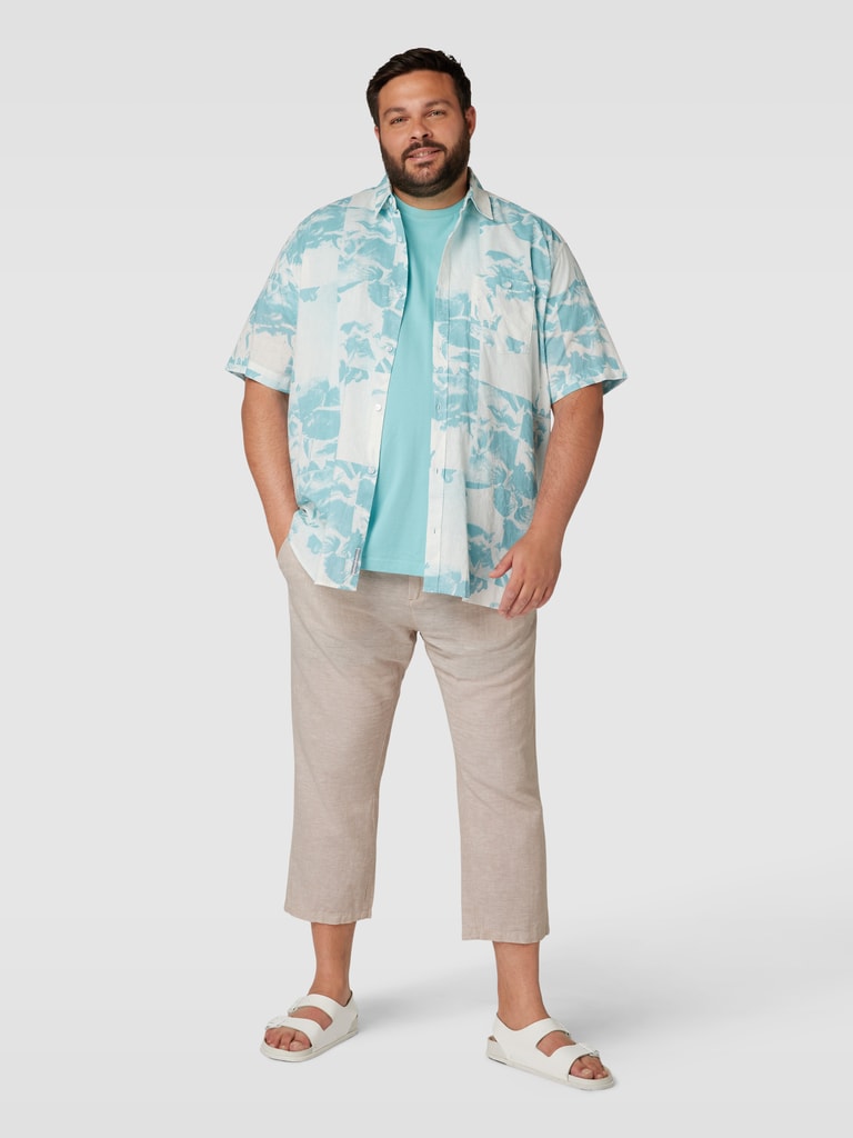 S.Oliver Plus PLUS SIZE linnen broek in gemêleerde look in beige online ...