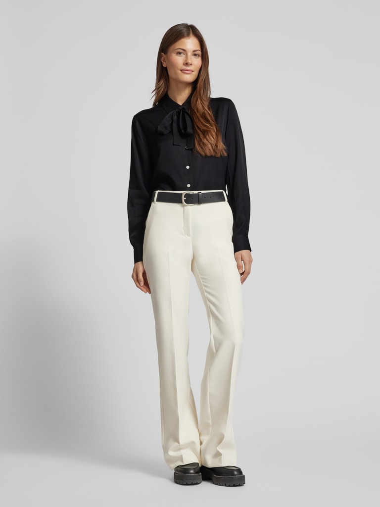 Seidensticker Overhemdblouse van viscose met strikdetail in zwart ...